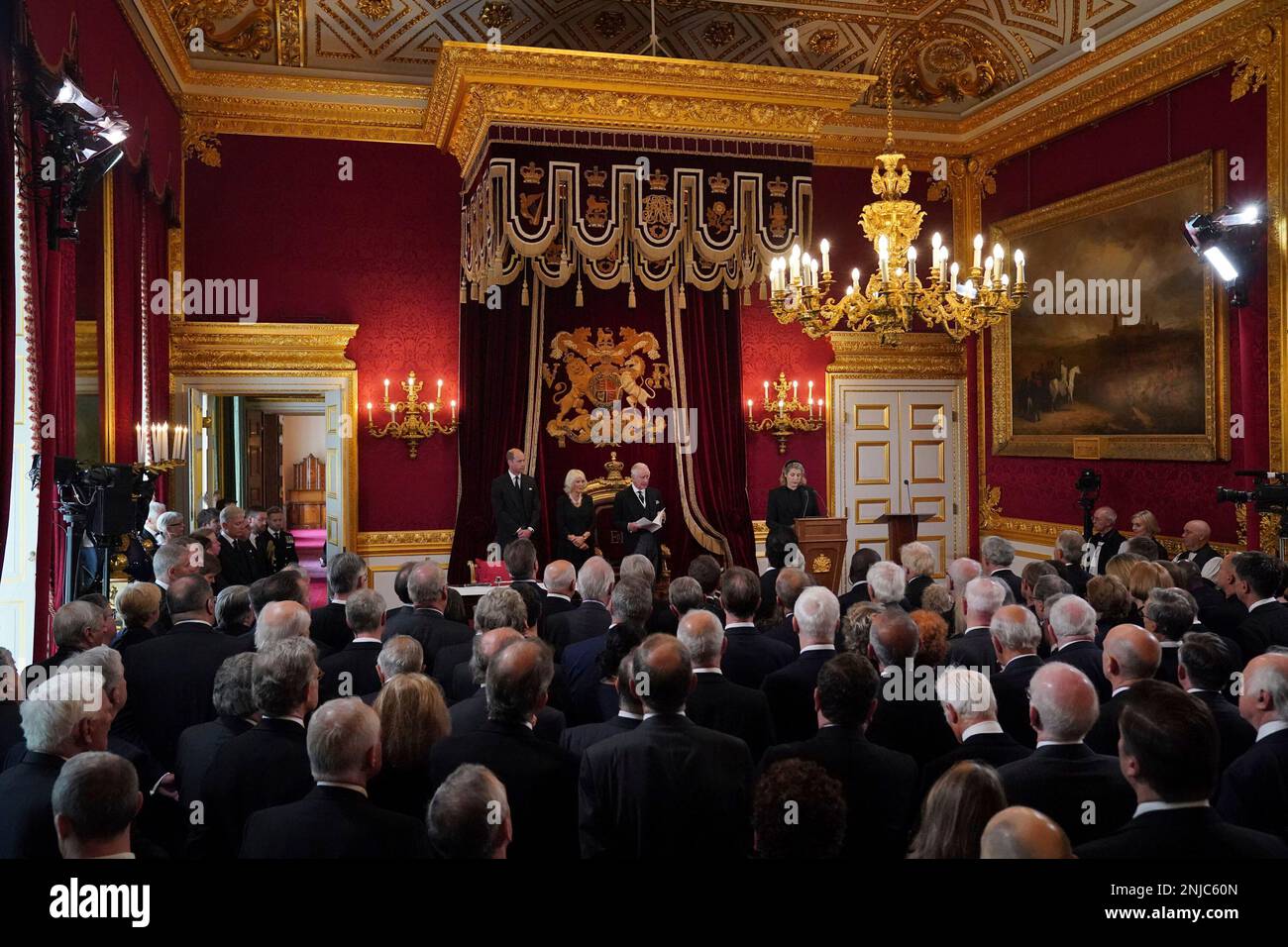 King Charles III with the Prince of Wales, the Queen, and Lord ...