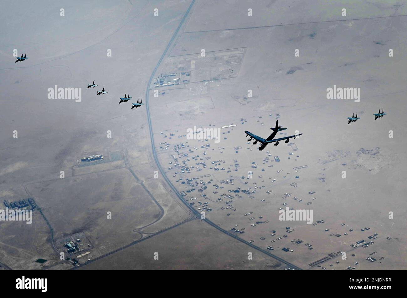 This photo released by the U.S. Air Force shows a B-52H Stratofortress ...