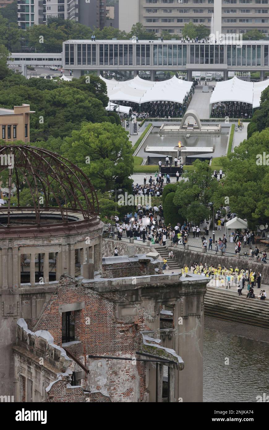 A photo shows Atomic Bomb Dome at the Peace Memorial Park in Hiroshima ...