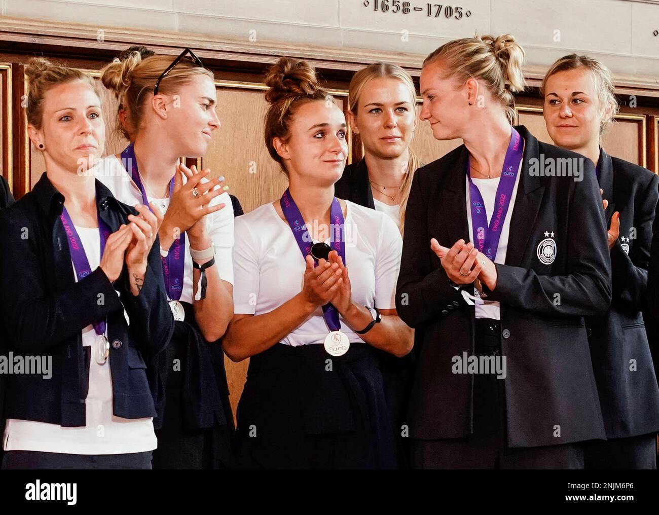 Germany players Svenja Huth, Laura Freigang, Lina Magull, Merle Frohms ...