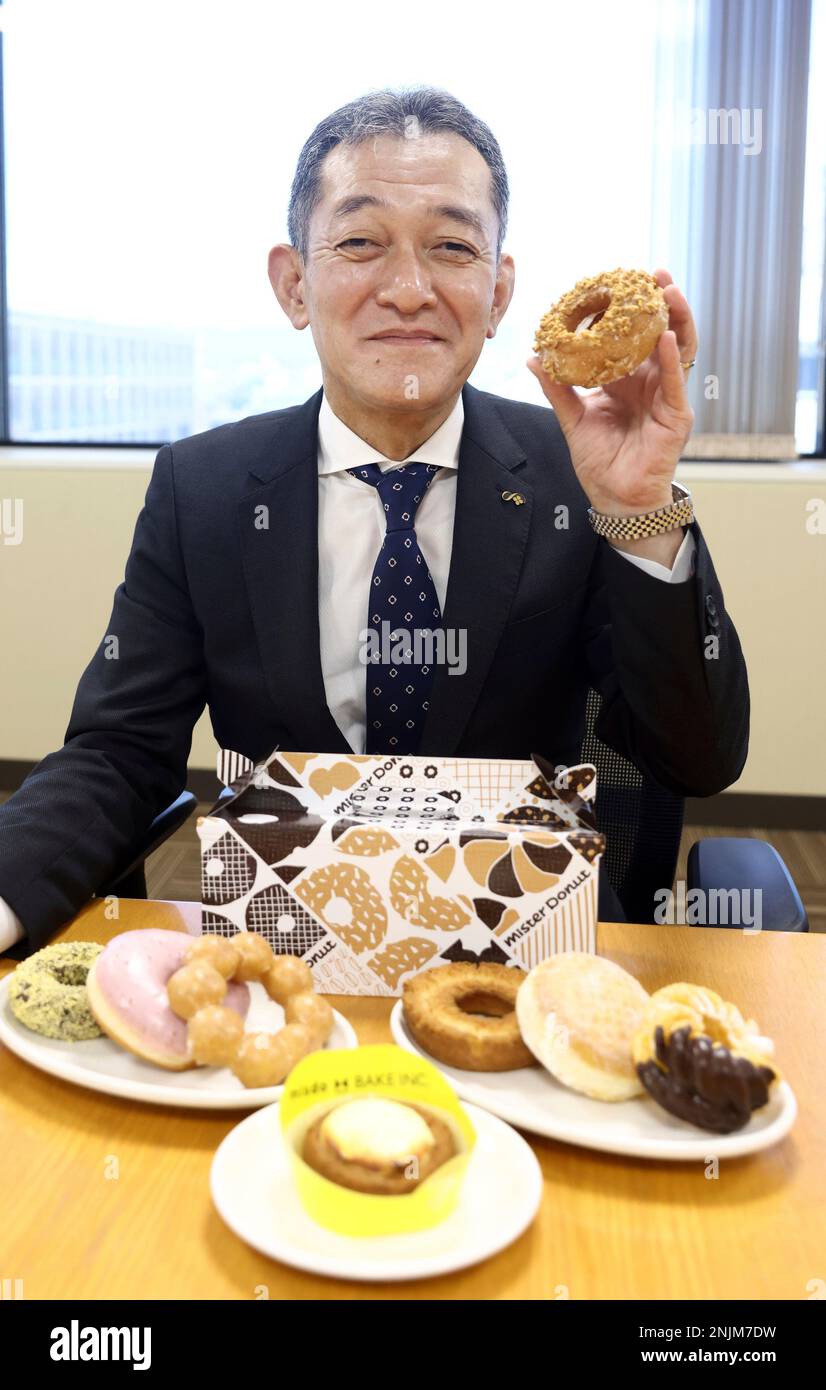 DUSKIN CO.'s president Hiroyuki Okubo poses for a photo in Suita City ...