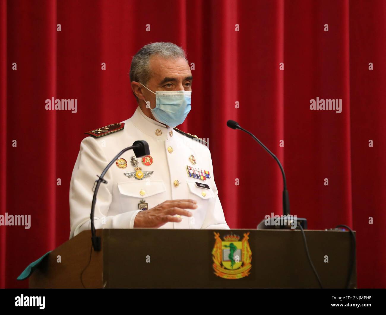 Brigadier General Francisco Javier Areta, during his swearing-in ...