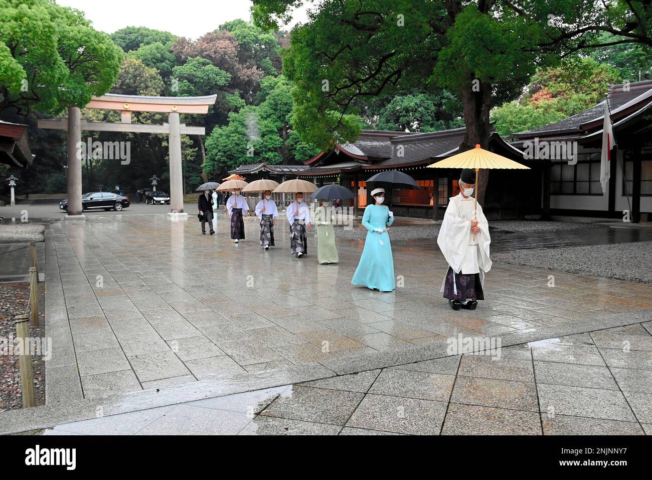 Japanese Princess Kako of Akishino visits the Meiji Jingu Shrine in ...