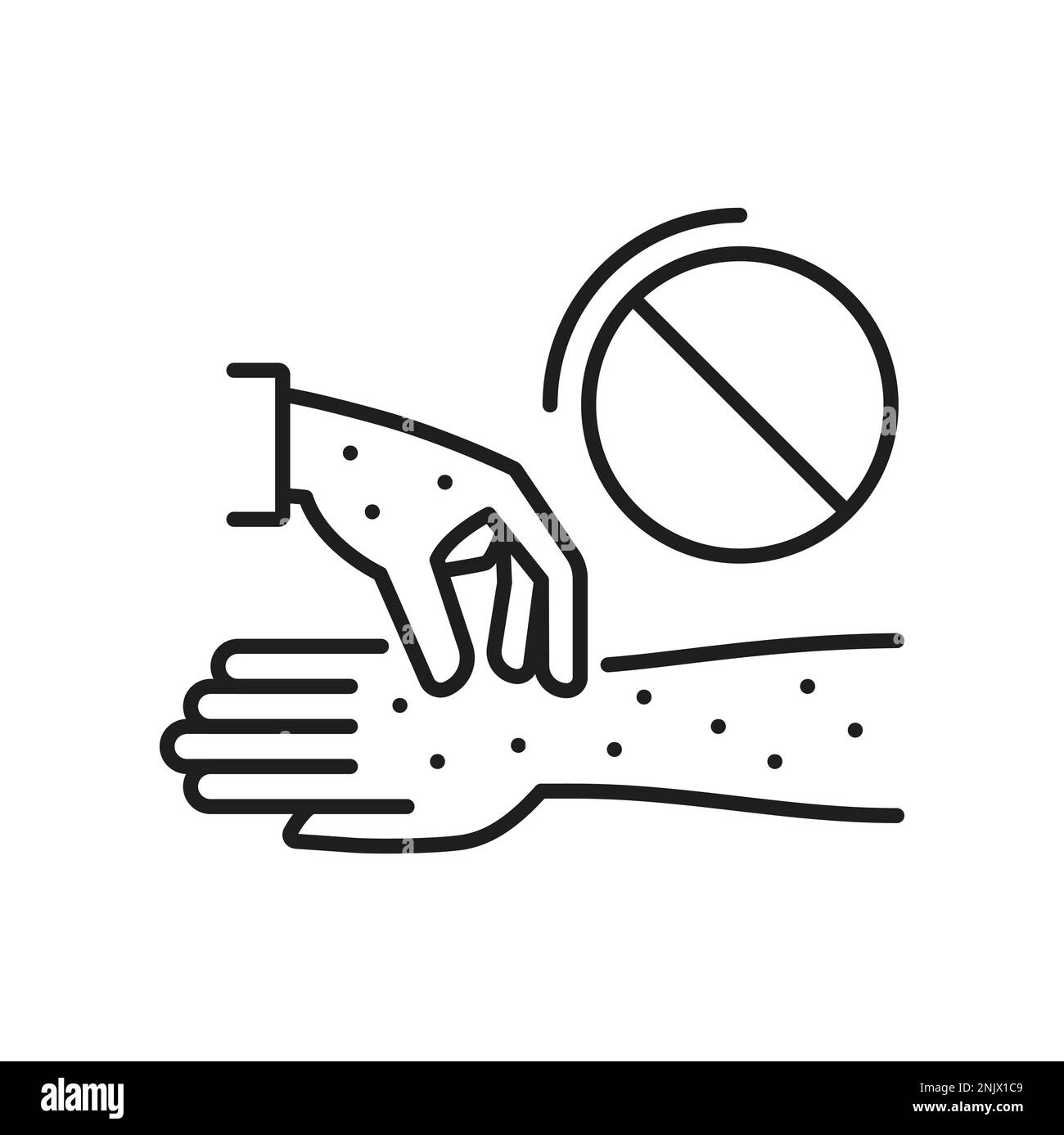 Windpocken, Hand in juckenden roten Flecken, ansteckende Krankheit ...