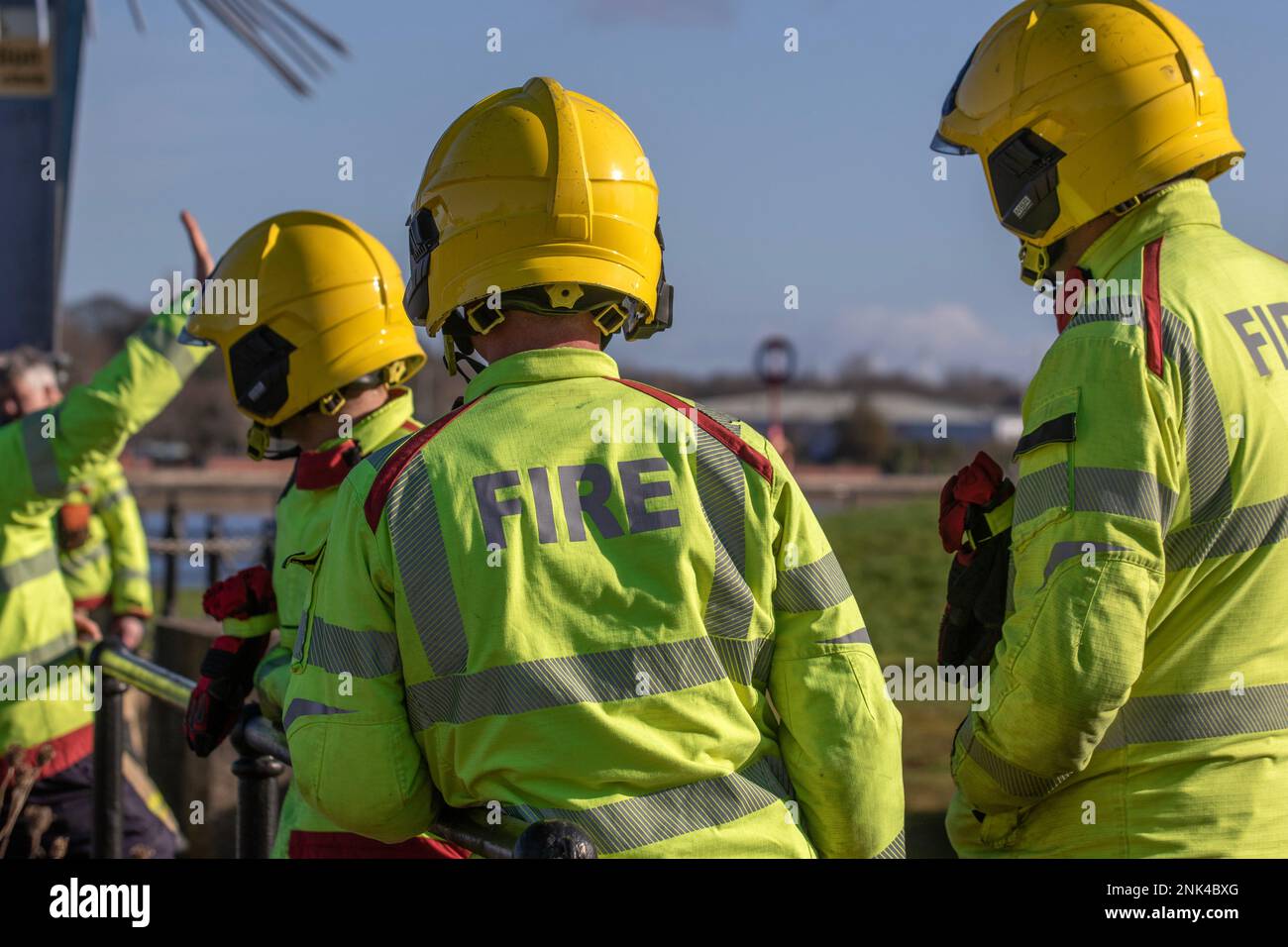 Lancashire Fire and Emergency Rescue Team an einem Trainingstag in ...