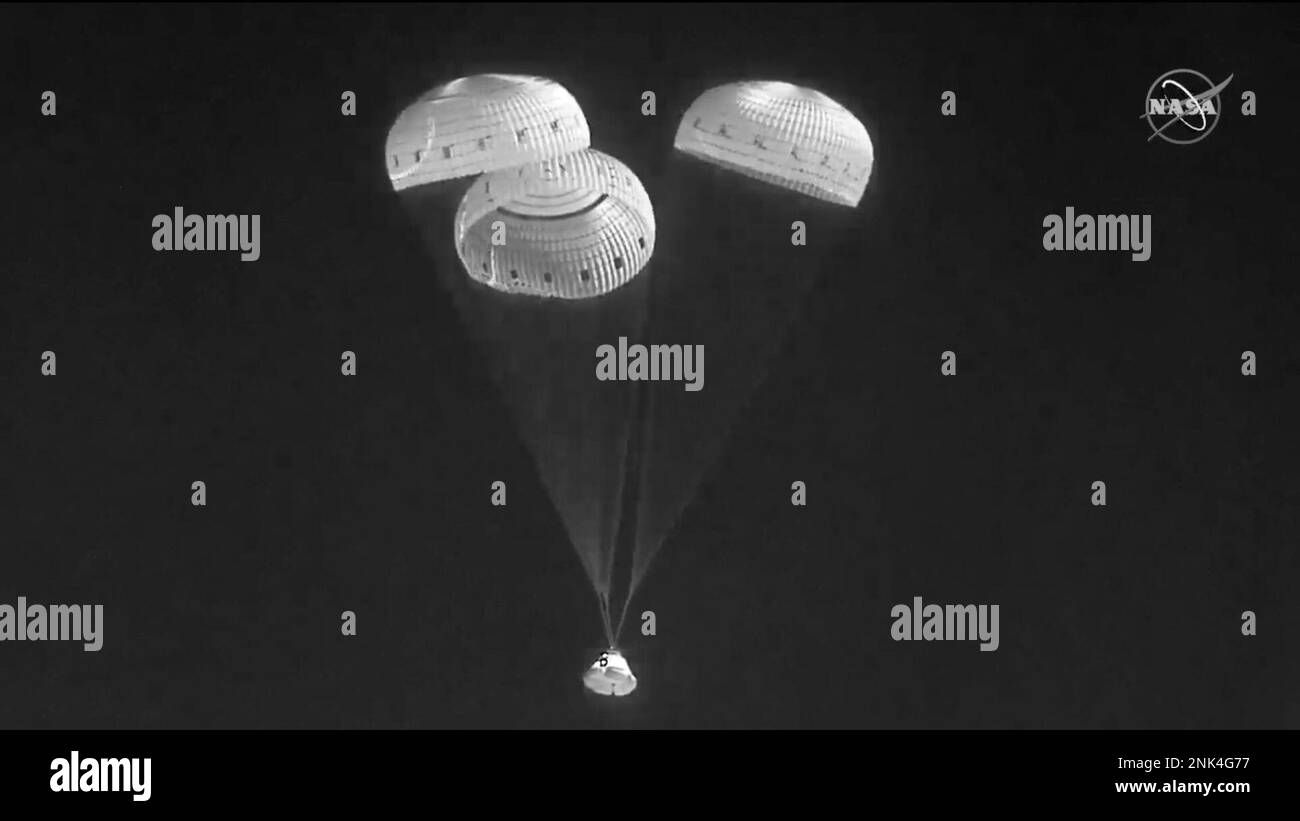 In this infrared image from video made available by NASA, the Boeing ...