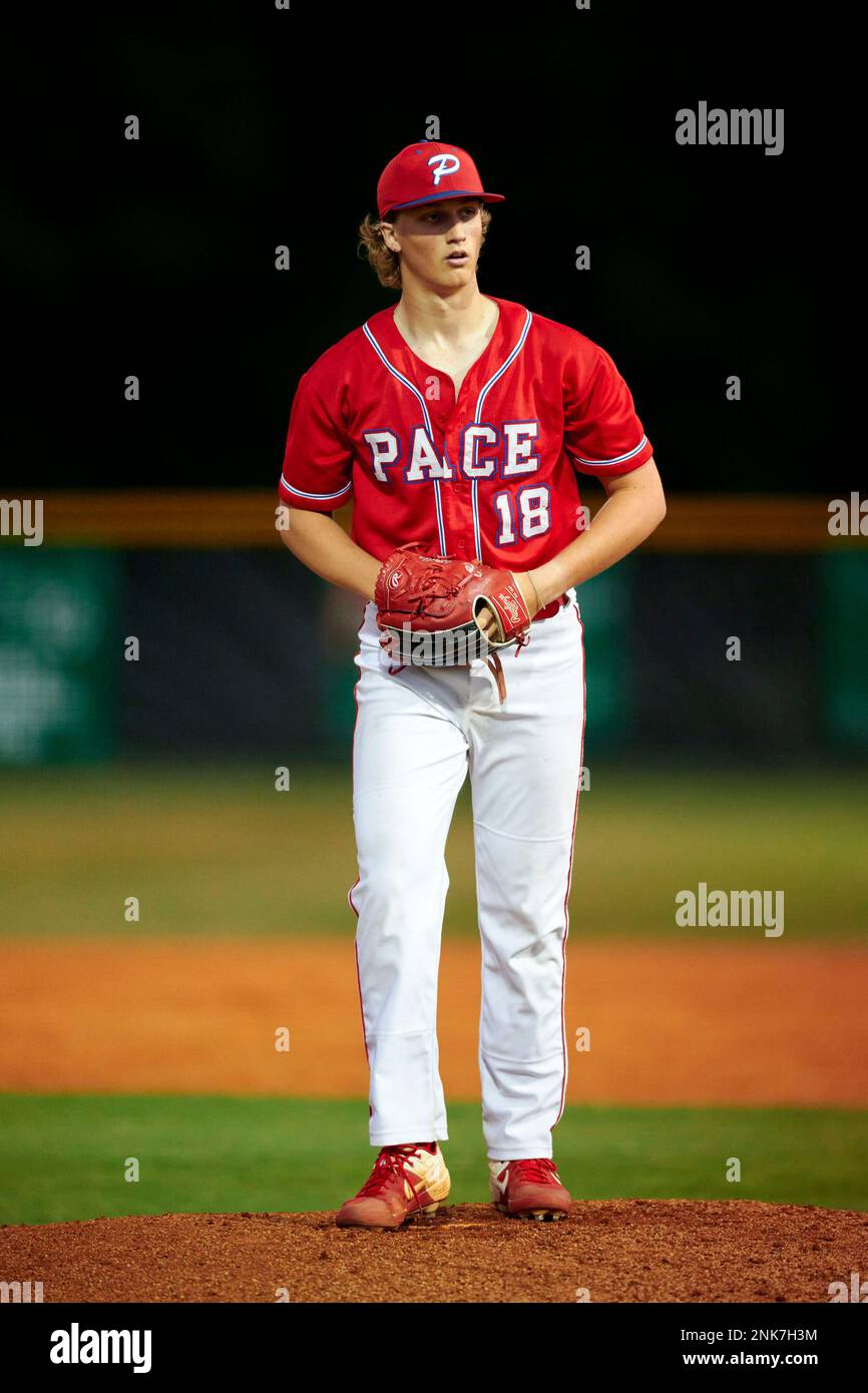Pace Patriots pitcher Walter Ford (18) during a High School baseball ...