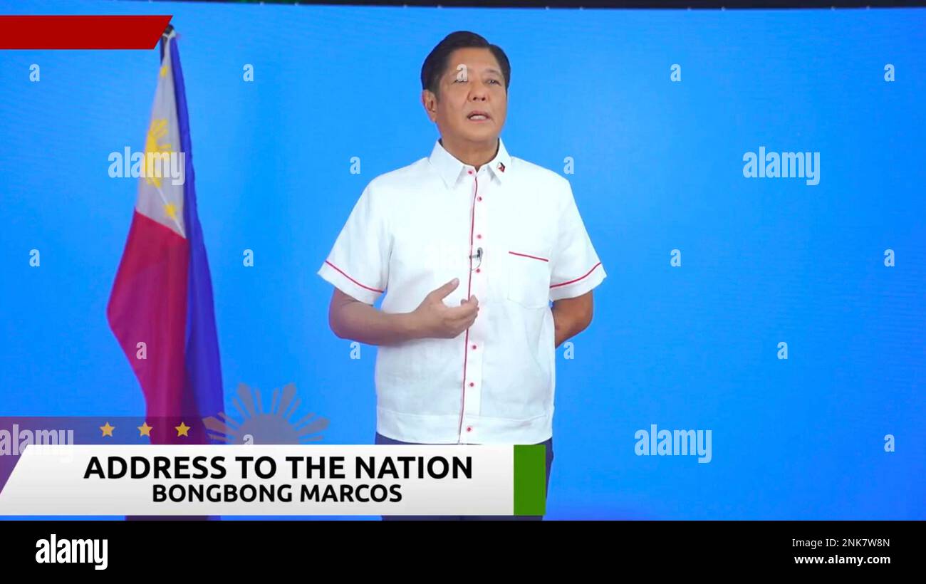 In this image from video posted on the Bongbong Marcos Facebook page ...