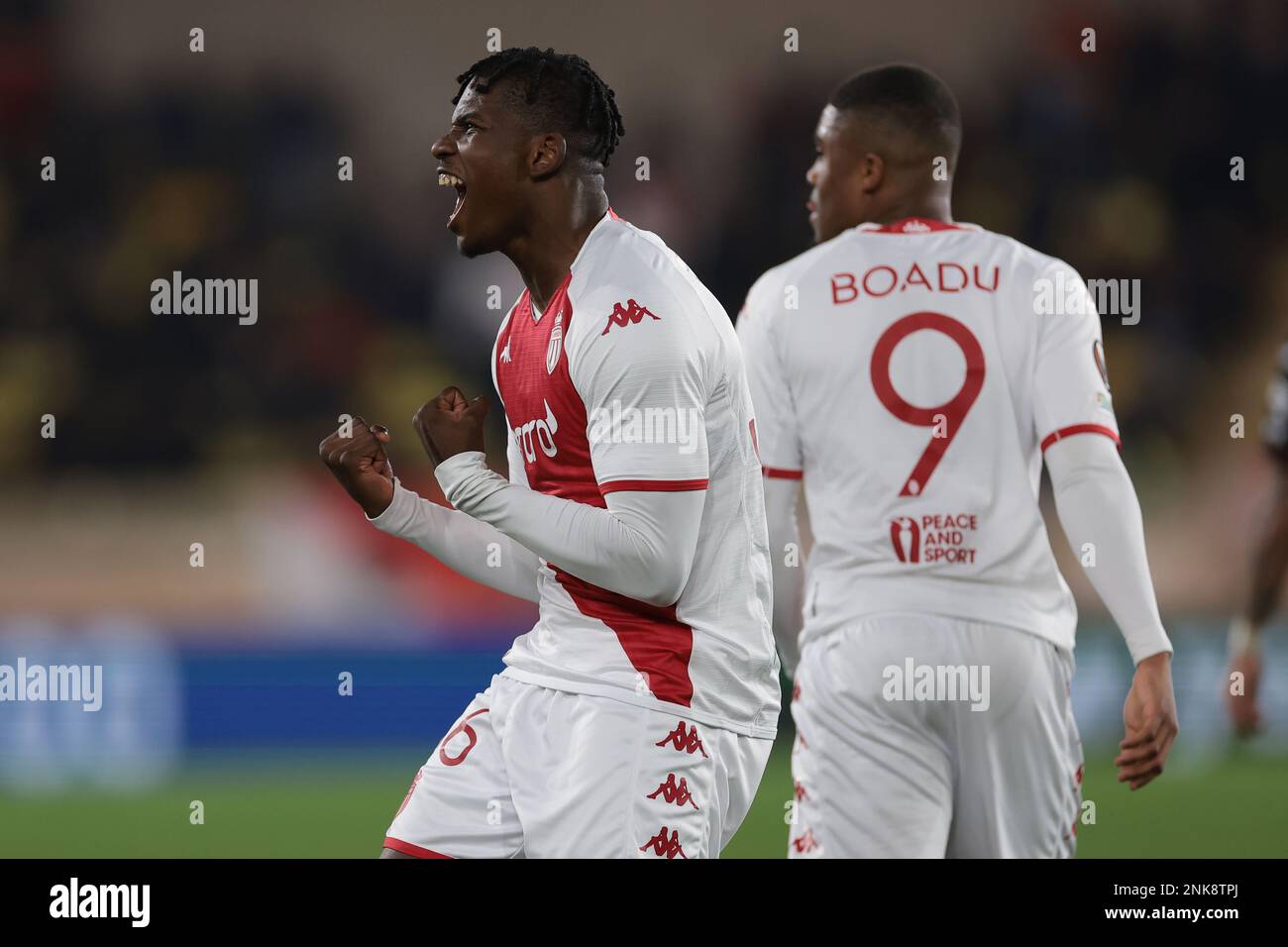 Monaco, Monaco, 23. Februar 2023. Breel Embolo von AS Monaco feiert ...