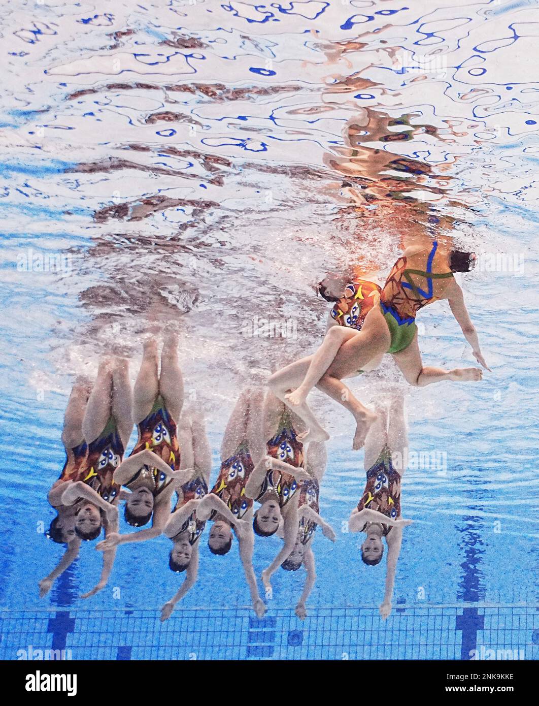 Members of Artistic Swimming Japan National Team perform during free ...