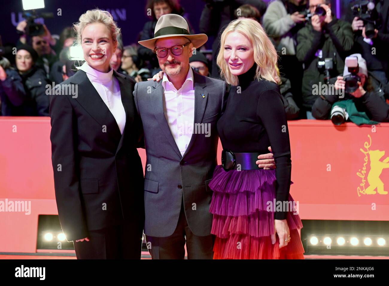 From left, actors Nina Hoss, director Todd Field and actor Cate Blanchett arrive for the ...