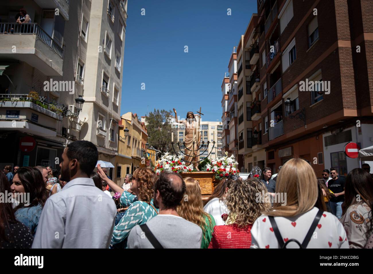 Carving of a Christ in the parade of the Resurrection Sunday of the ...