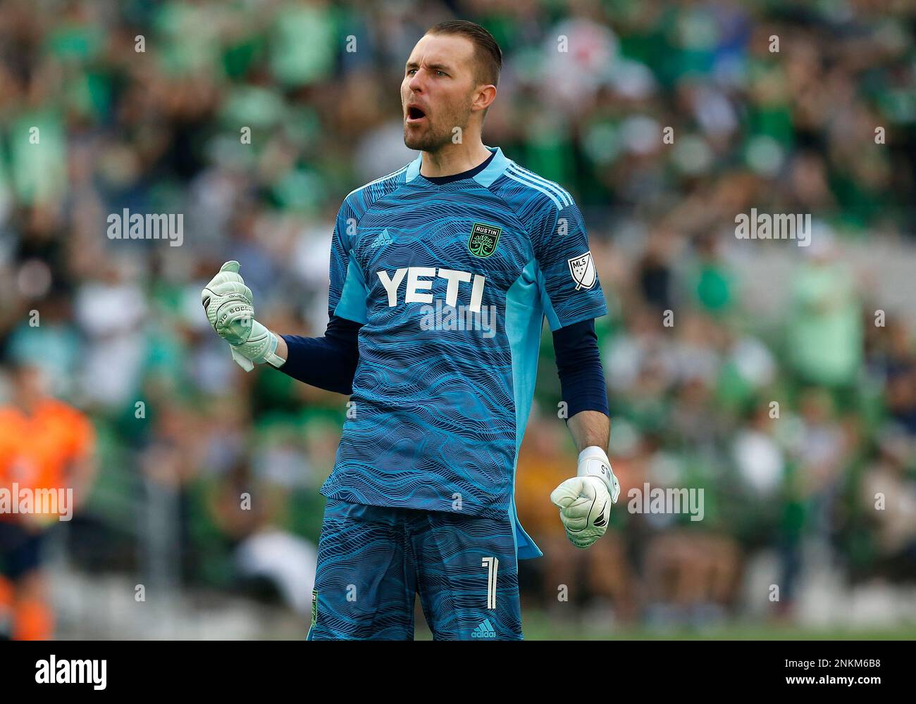 AUSTIN, TX - MARCH 06: Austin FC goalie Brad Stuver (1) reacts after ...