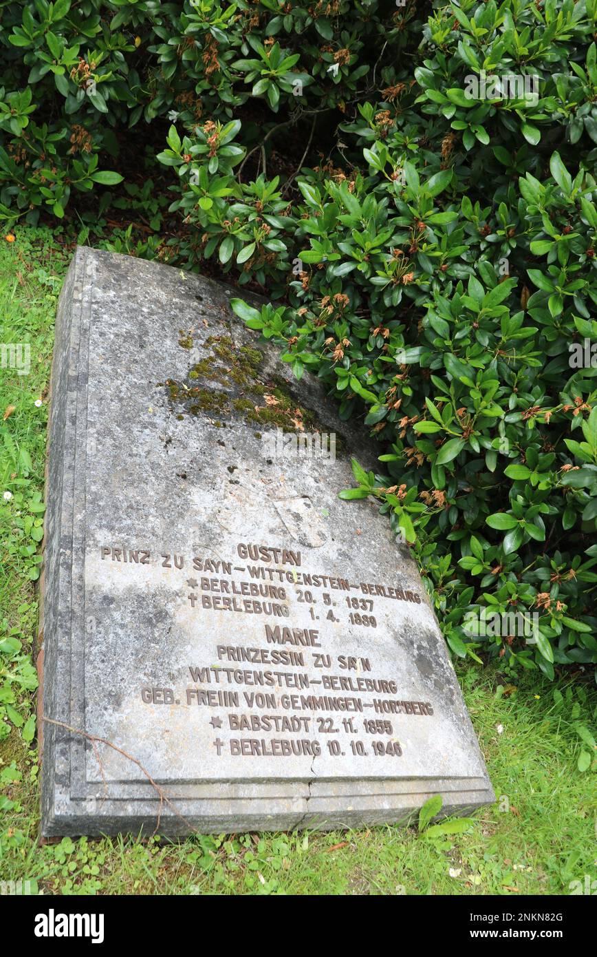 Grab von Marie, Freiin von Gemmingen-Hornberg, Prinzessin von Sayn-Wittgenstein-Berleburg ...