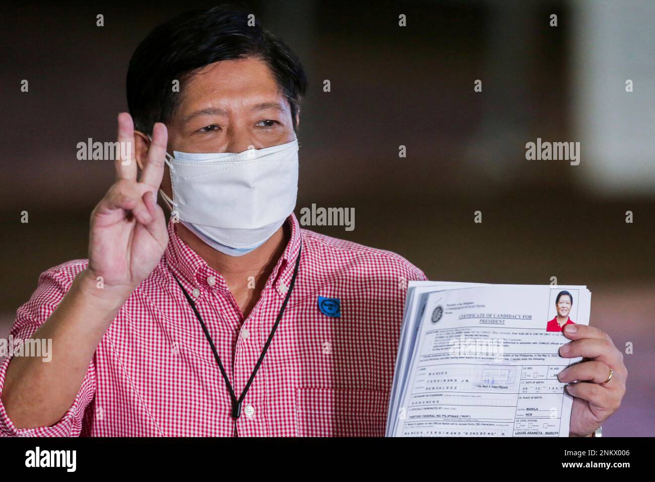 FILE - Former senator Ferdinand "Bongbong" Marcos Jr. poses after ...