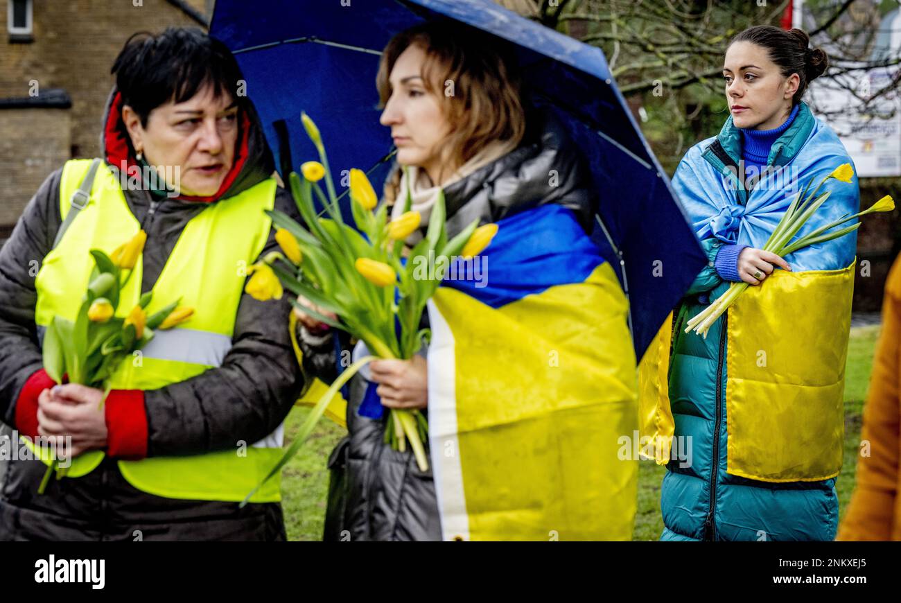 DEN HAAG - 24/02/2023, Demonstranten während eines Protests in der ...