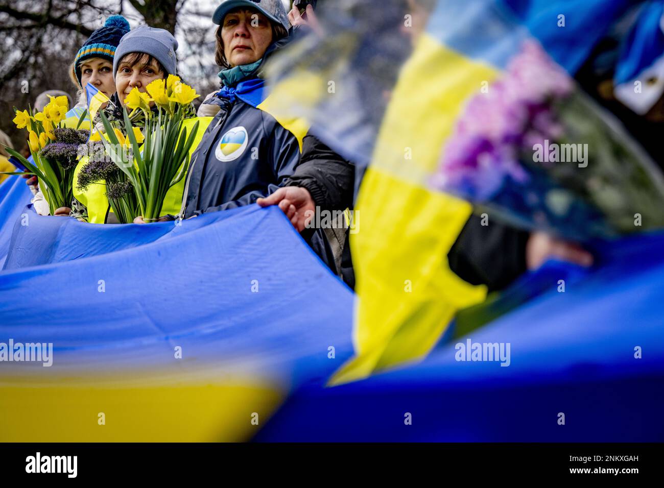DEN HAAG - 24/02/2023, Demonstranten während eines Protests in der ...
