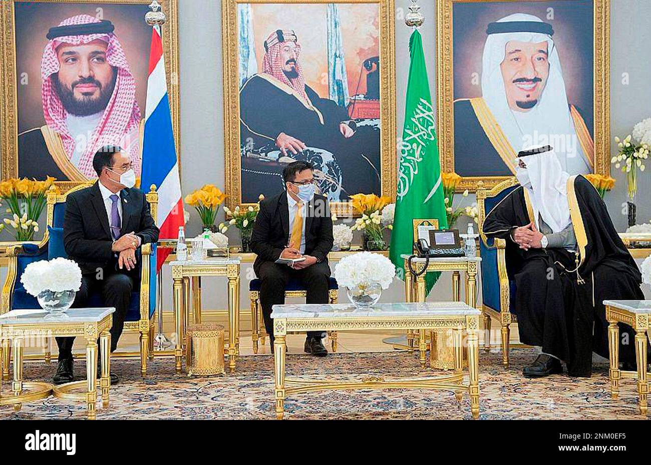 In this photo released by Saudi Press Agency, SPA, Thai Prime Minister ...