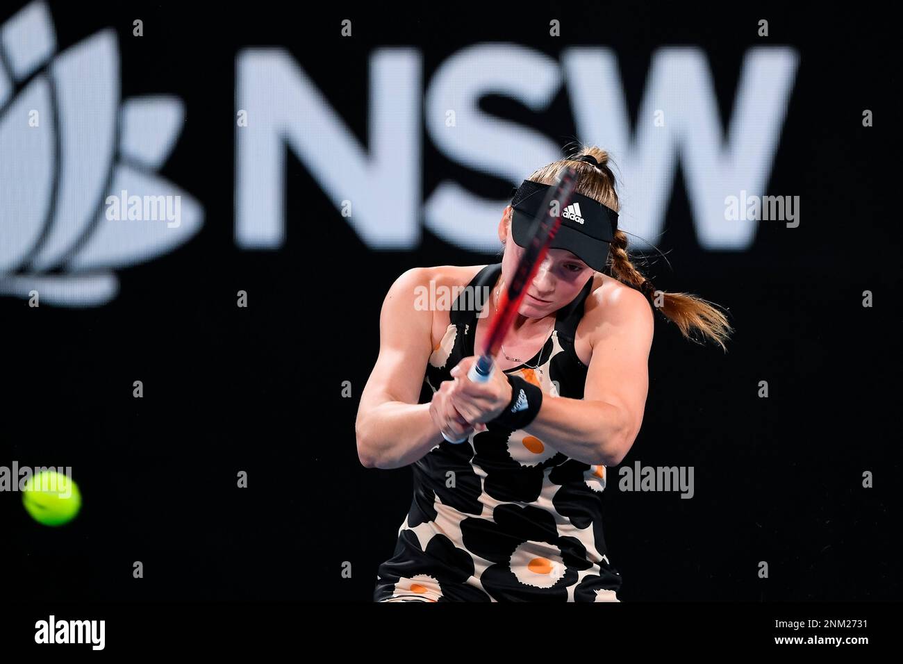 SYDNEY, AUSTRALIA - JANUARY 11: Elena Rybakina of Kazakhstan plays a ...