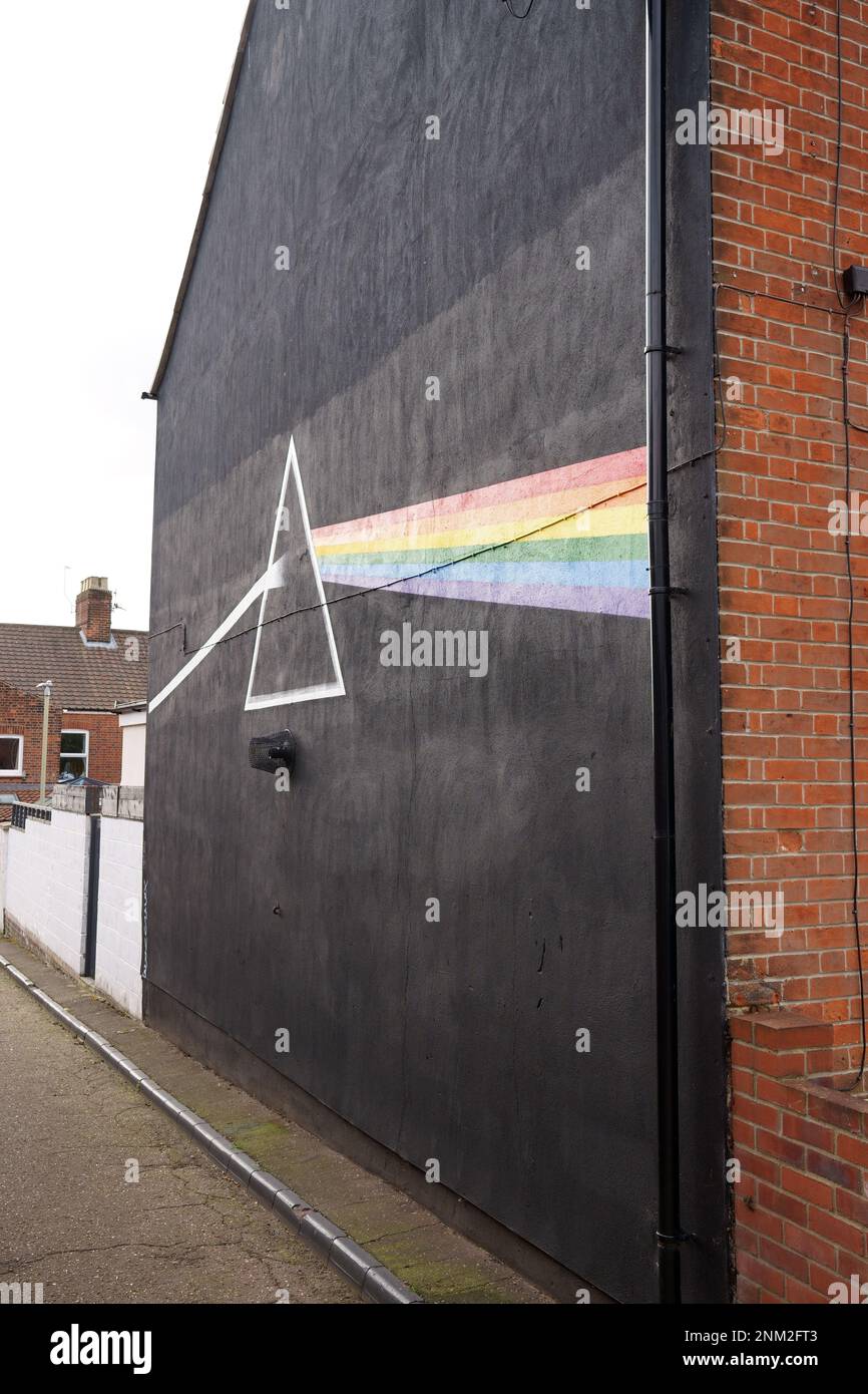 Pink Floyd Dark Side of the Moon – Wandgemälde des Albums, gemalt vom ...