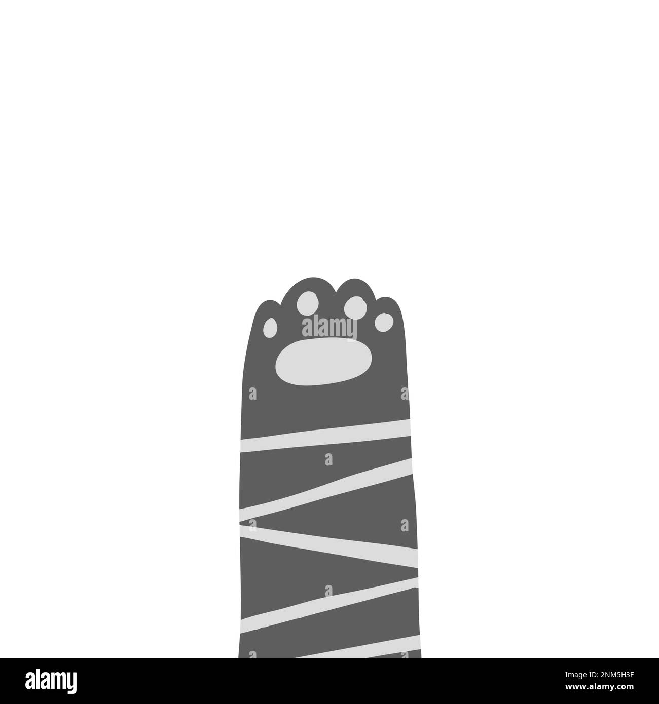 Katze Pfote Sinmpe Doodle Hand gezeichnet Set. Cartoon Vektor lustige ...