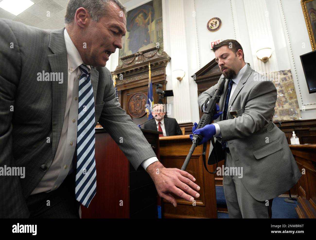 Mark Richards, lead attorney for Kyle Rittenhouse, left, with help from ...