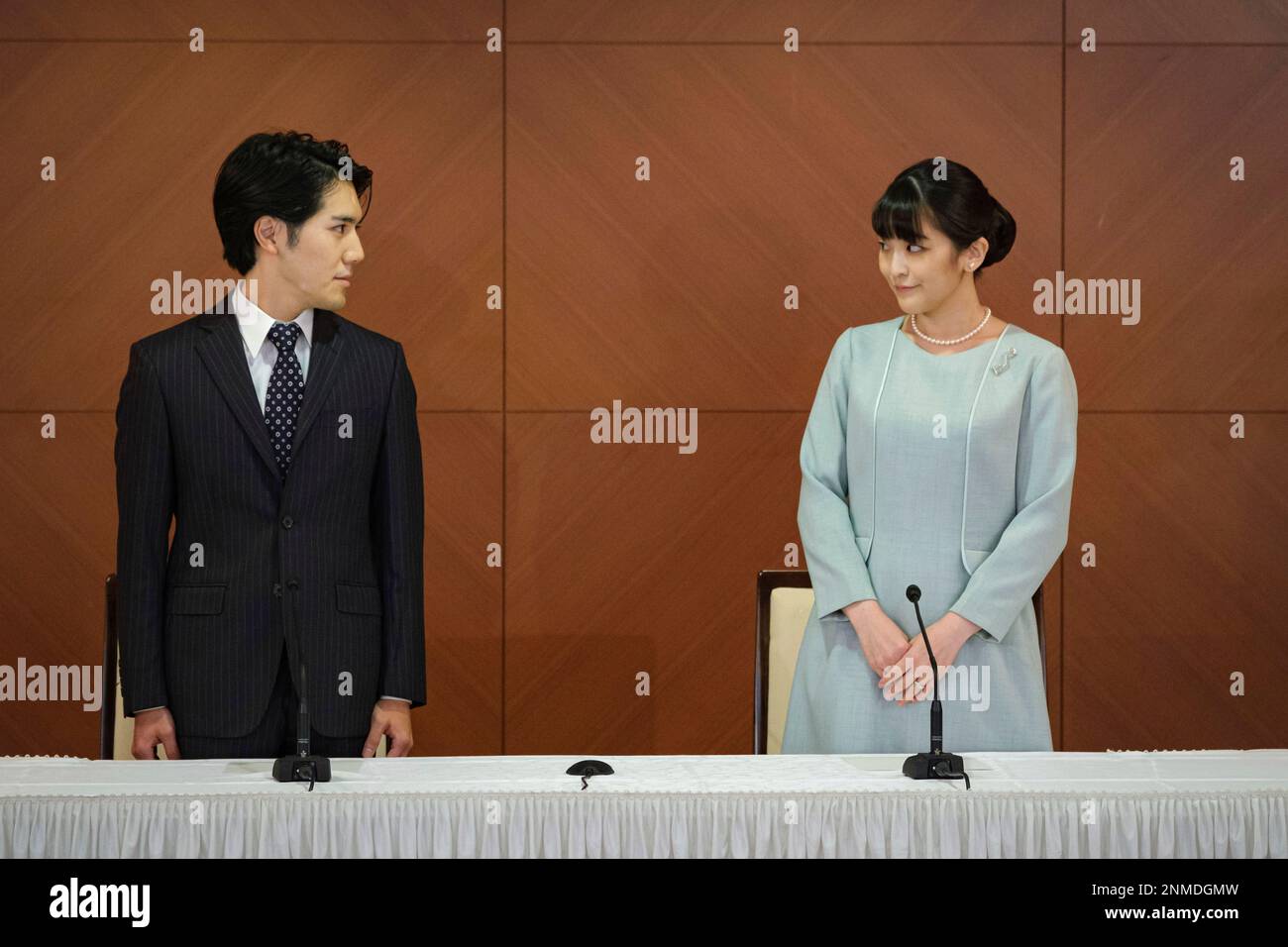 Japan's former Princess Mako, right, the elder daughter of Crown Prince ...