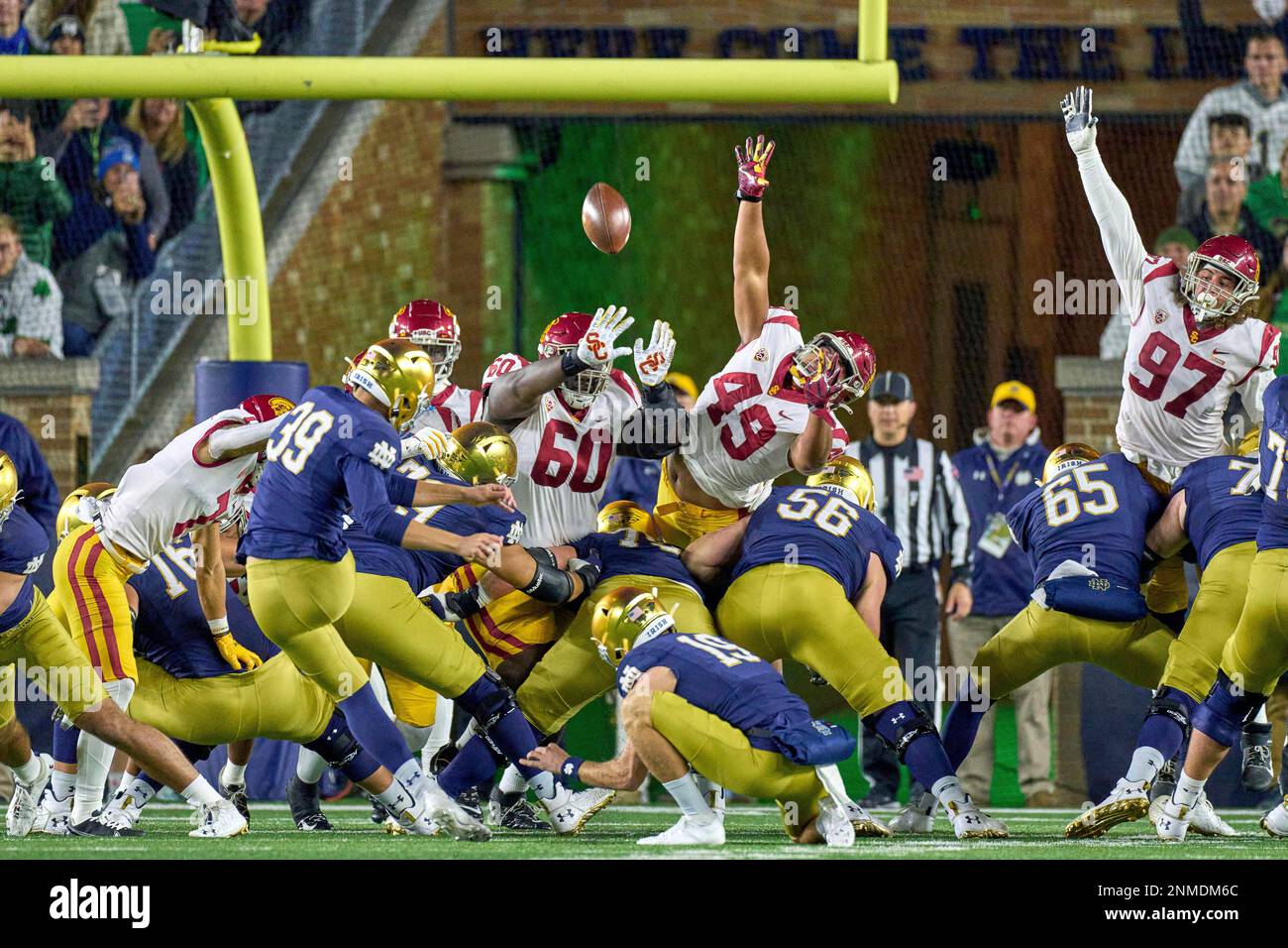 SOUTH BEND, IN - OCTOBER 23: USC Trojans offensive lineman Maximus ...
