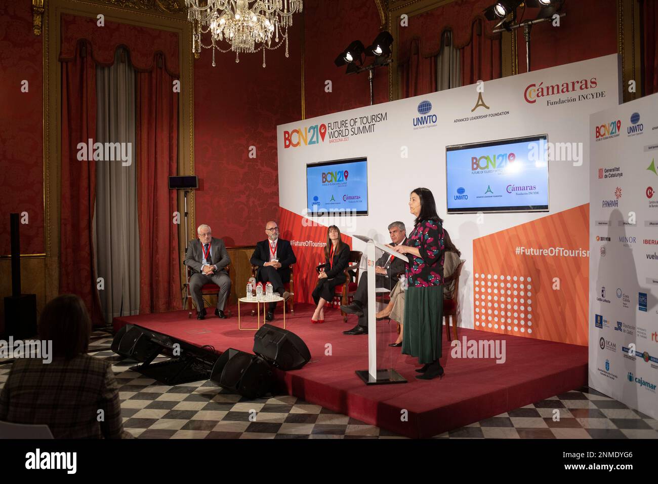 (L-R) The member of the Responsible Tourism Institute, Ángel Díaz; the ...