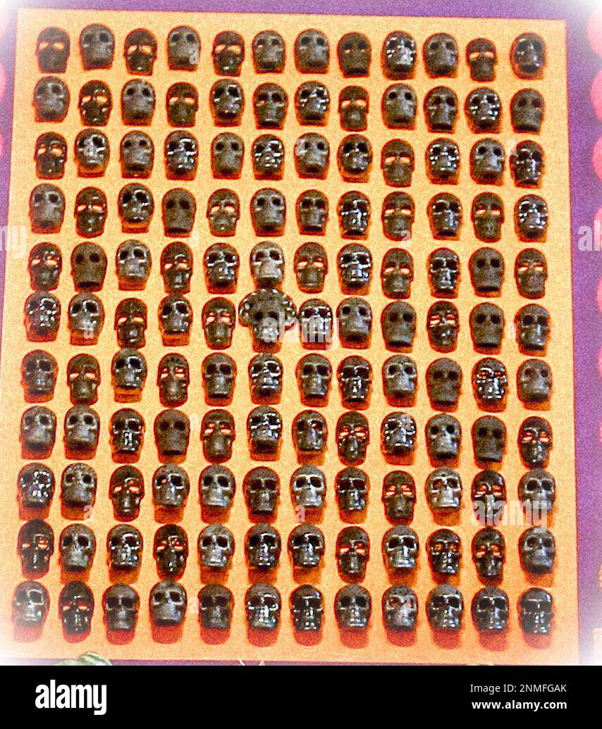 Several skulls in the exhibition 'Altar de Muertos', at the Centro ...