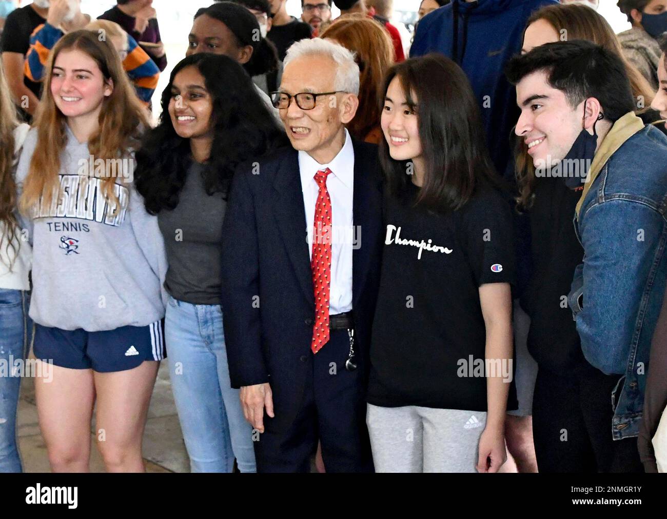 Syukuro Manabe (C), Princenton University Meteorologist Professor poses ...