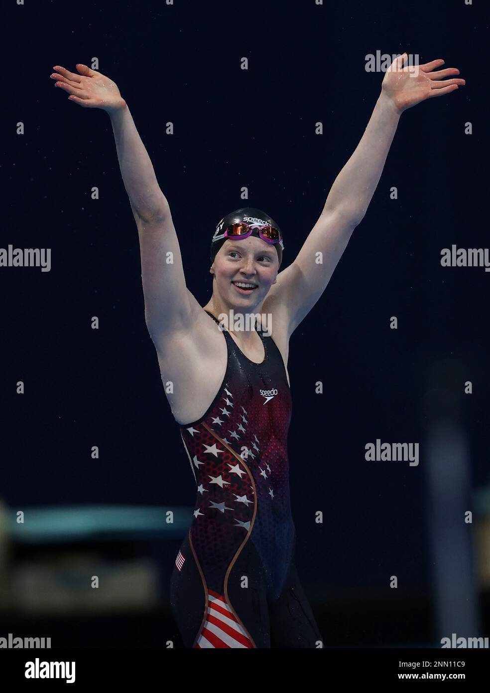 JACOBY Lydia of United States reacts after winning women's 100m ...