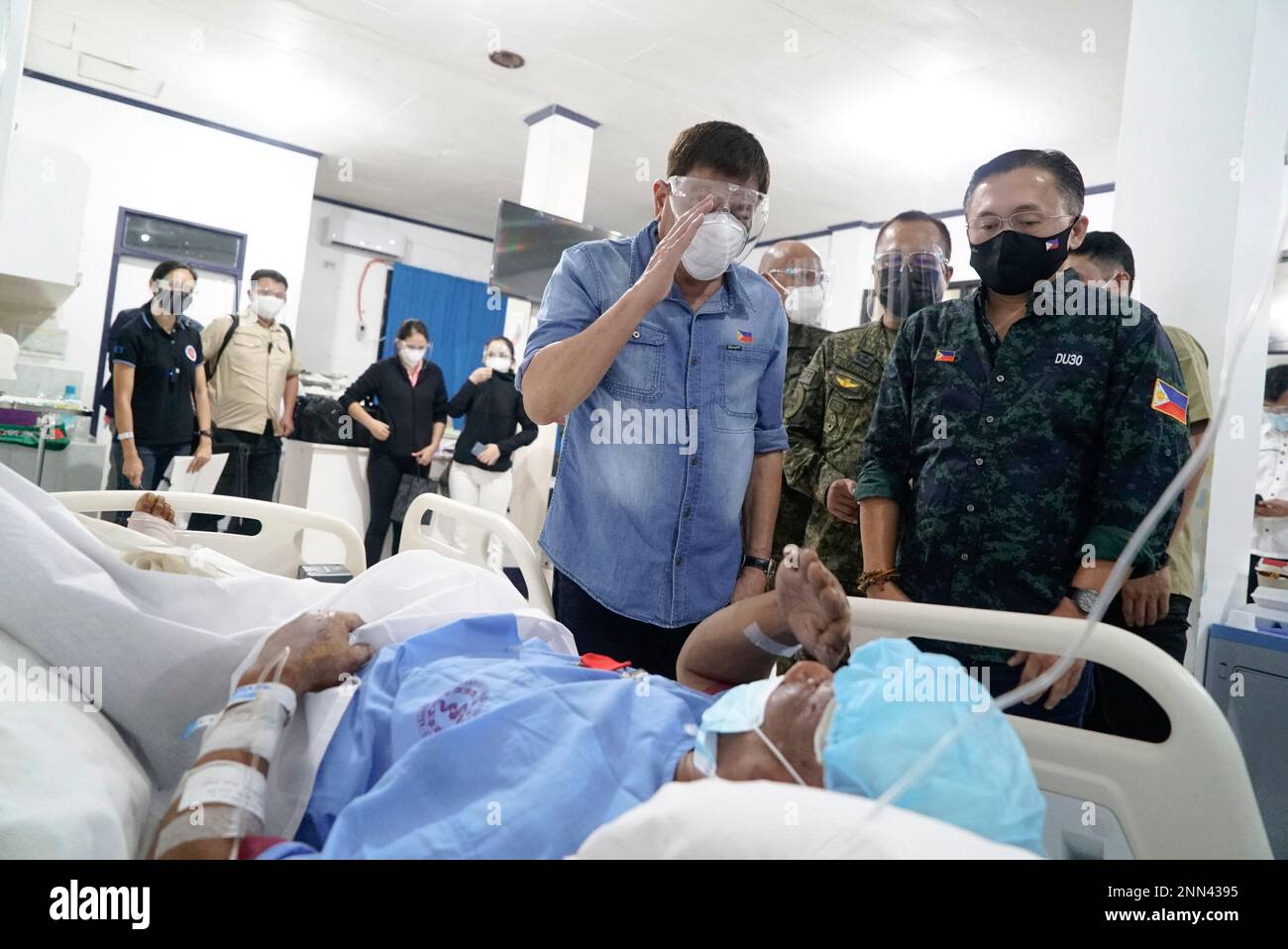 In this handout photo provided by the Malacanang Presidential ...