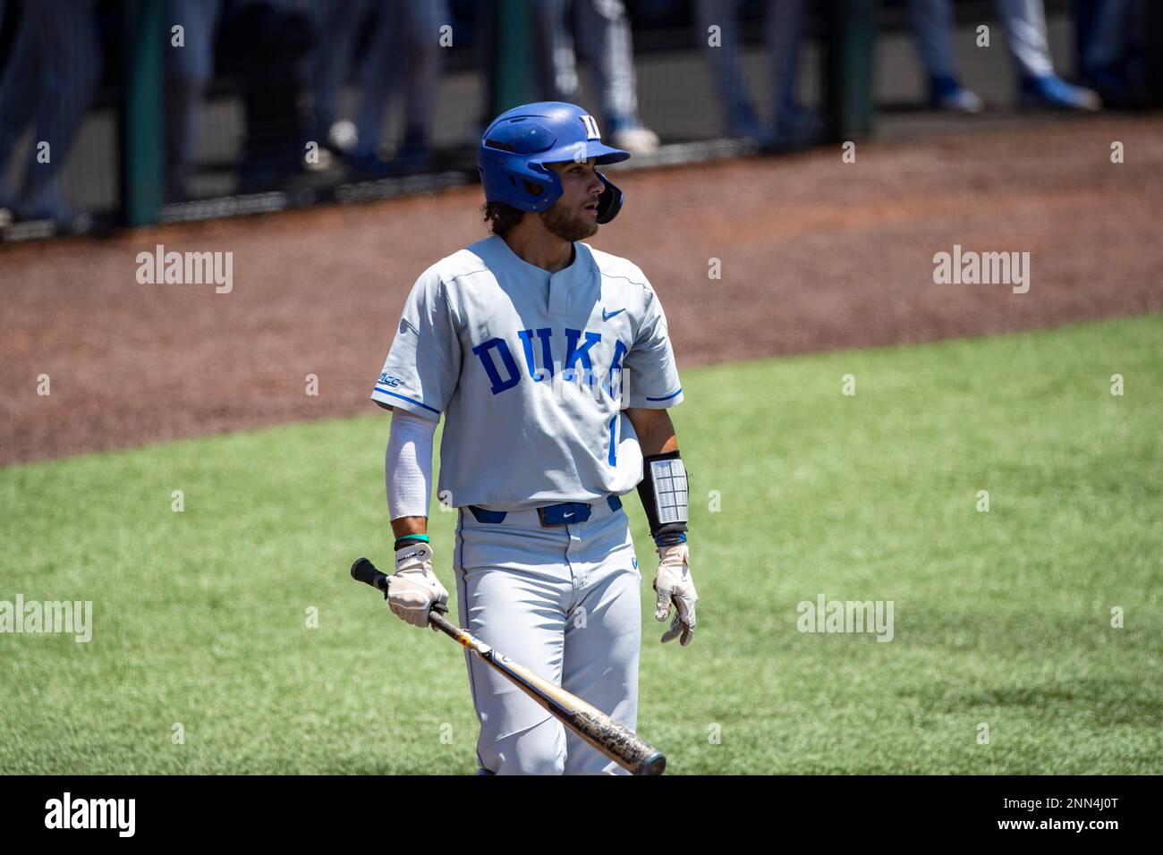 Duke Blue Devils shortstop Ethan Murray (1) at bat against the Wright ...