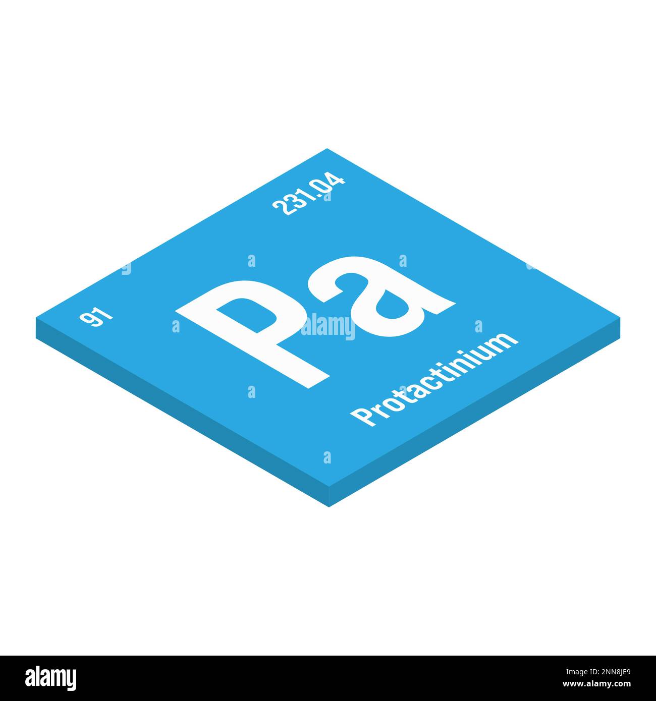 Protaktinium, Pa, Periodenelement mit Name, Symbol, Atomzahl und ...