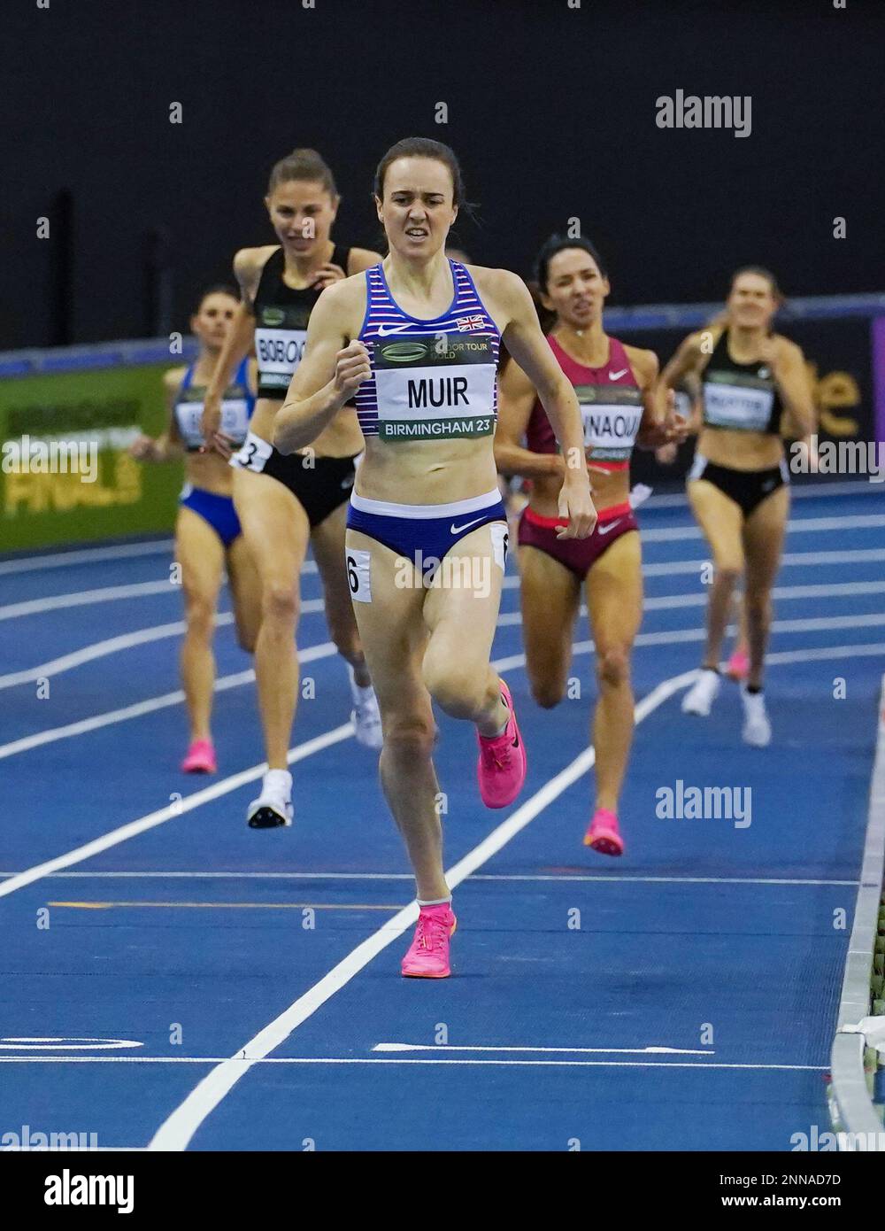Laura Muir gewinnt beim Finale der Birmingham World Indoor Tour in der ...