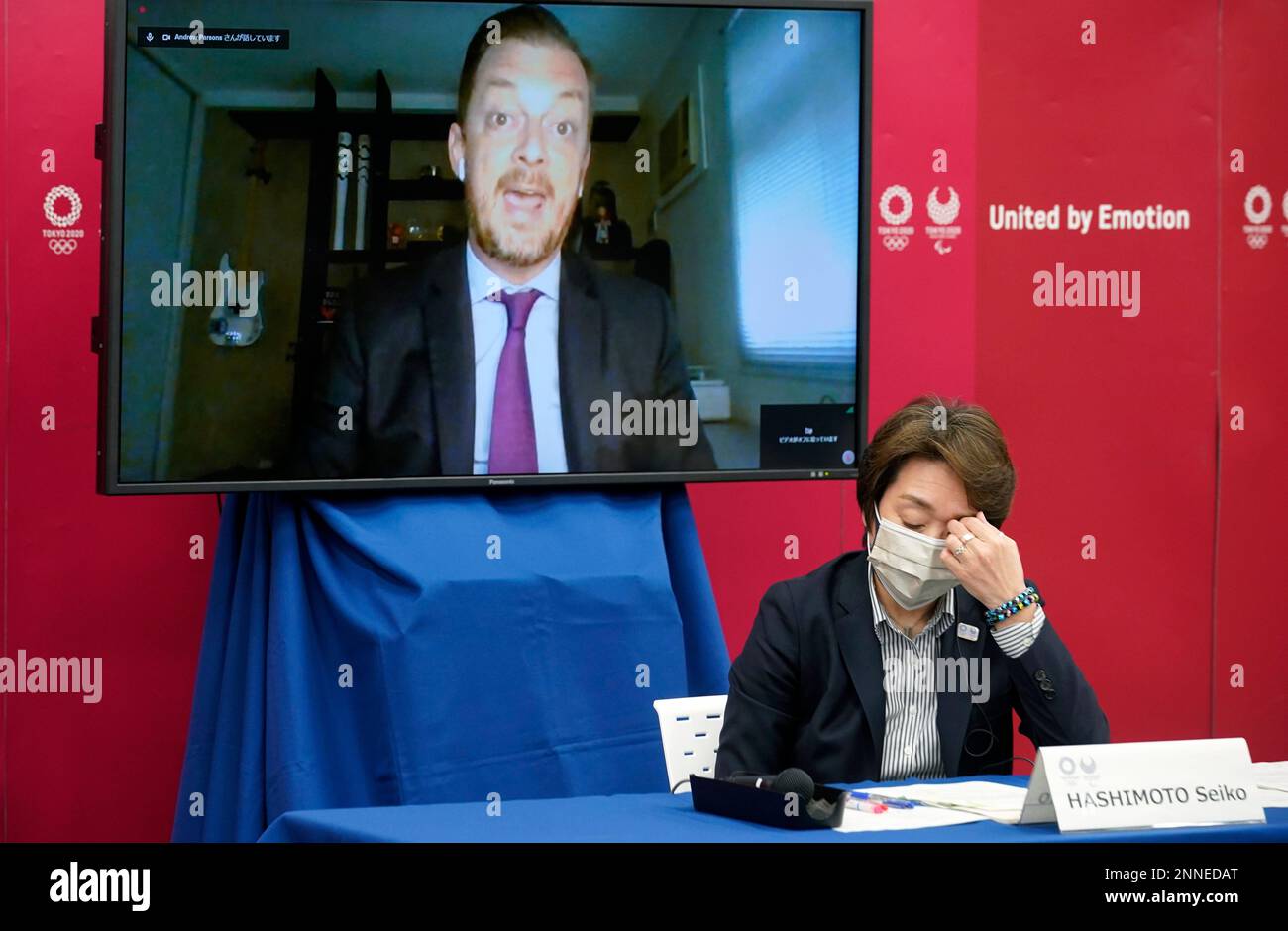 International Paralympic Committee (IPC) president Andrew Parsons (on a ...