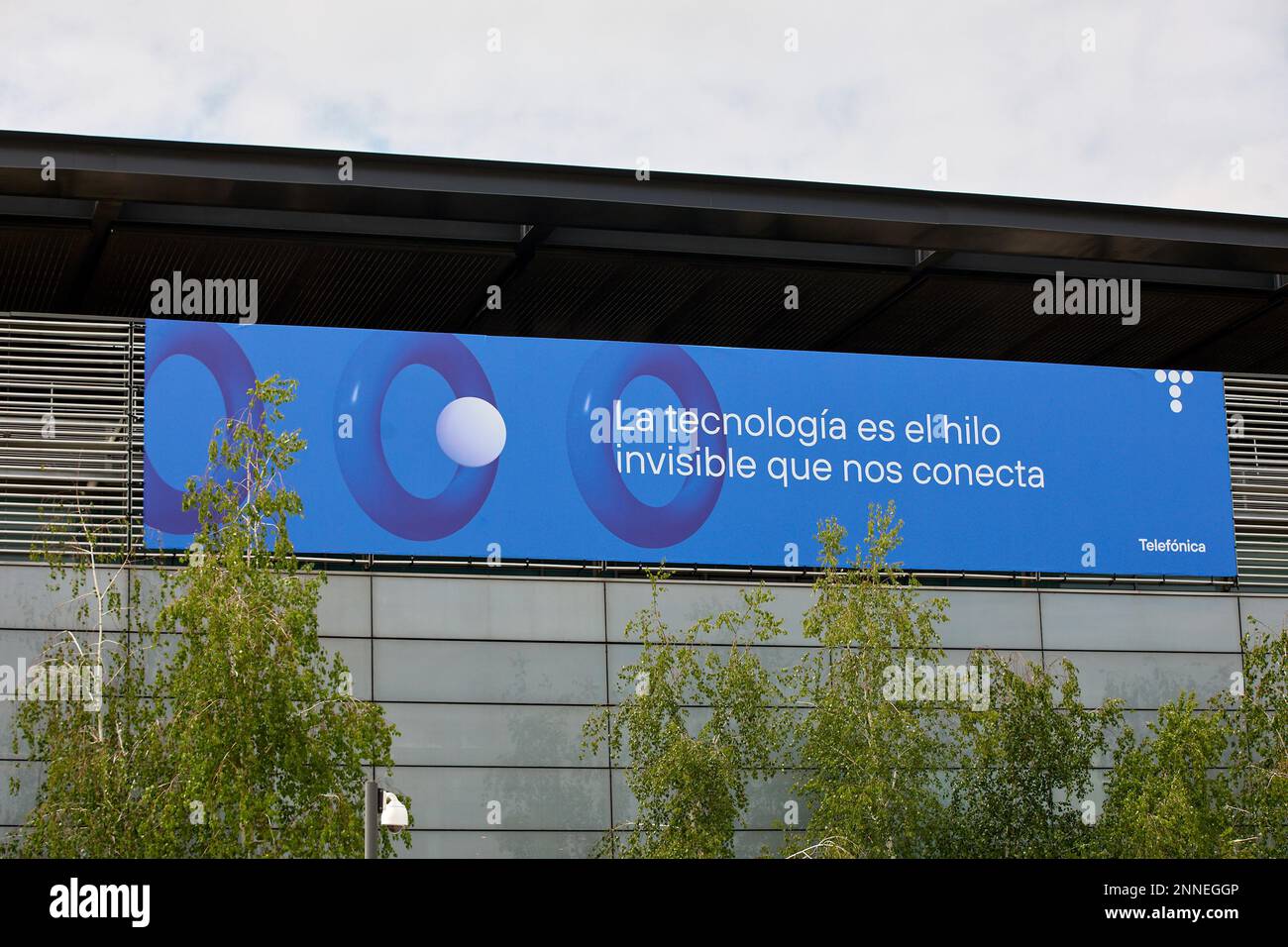 Telefónica's headquarters building, on 27 April 2021, in Madrid, Spain ...