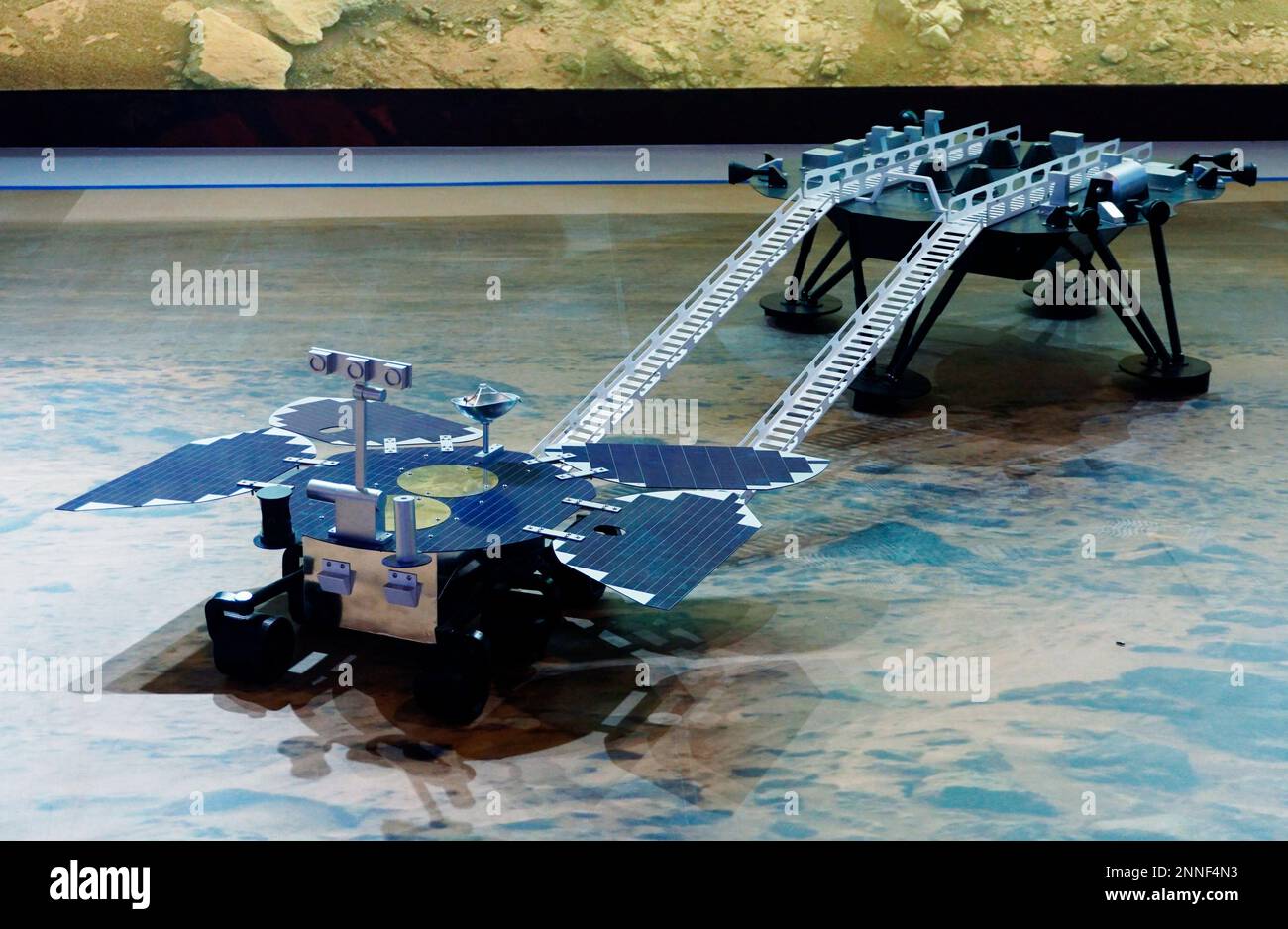 A view of the model of Zhu Rong Mars rover exhibited at a ...