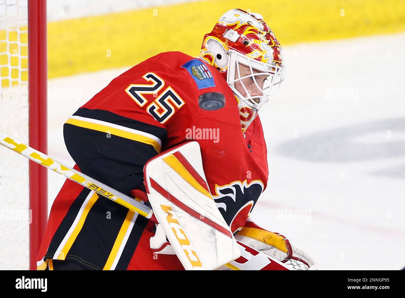 NHL profile photo on Calgary Flames goalie Jacob Markstrom, from Sweden ...