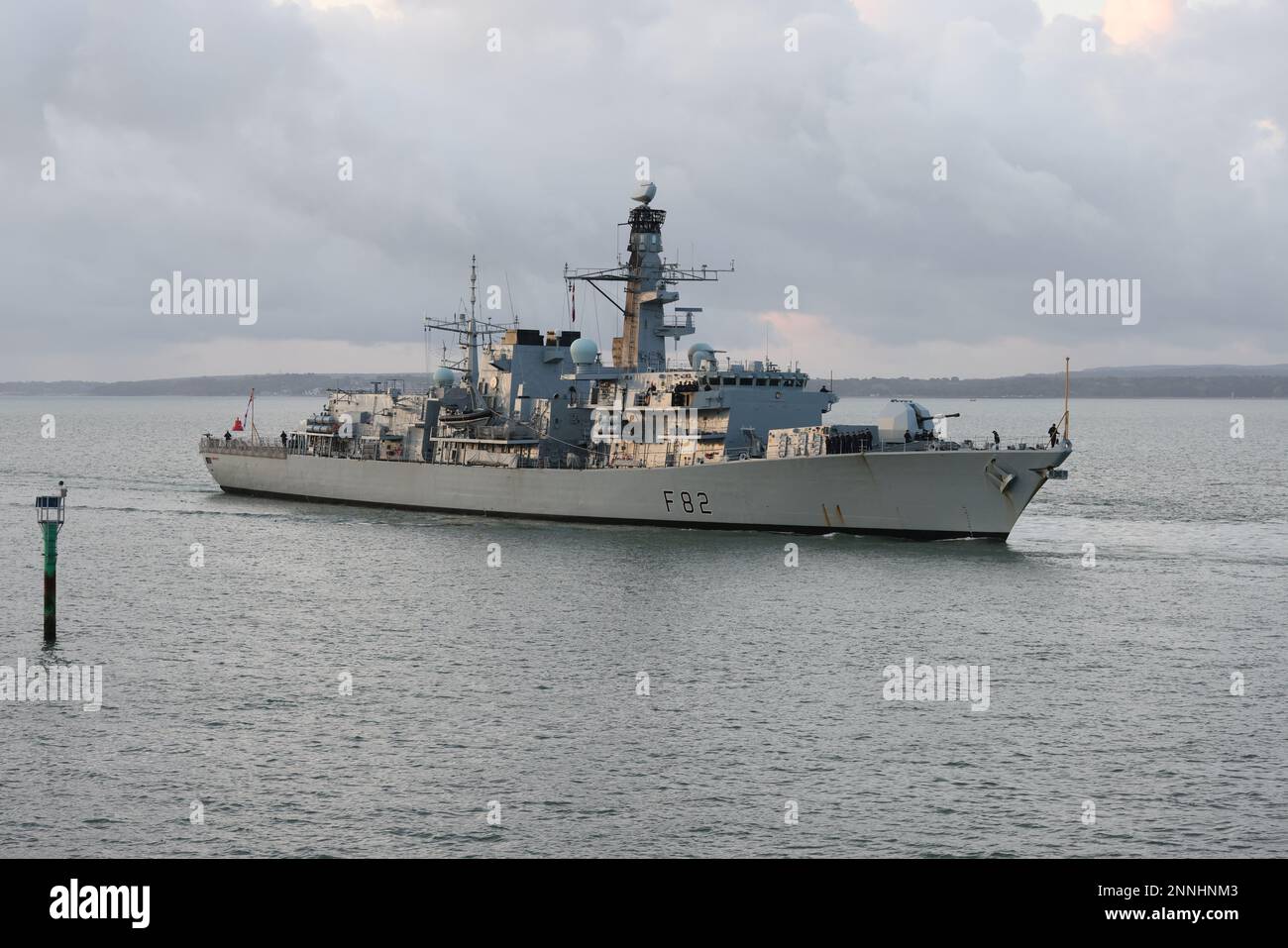 Die Fregatte HMS SOMERSET aus Plymouth, Royal Navy Typ 23, kommt am ...