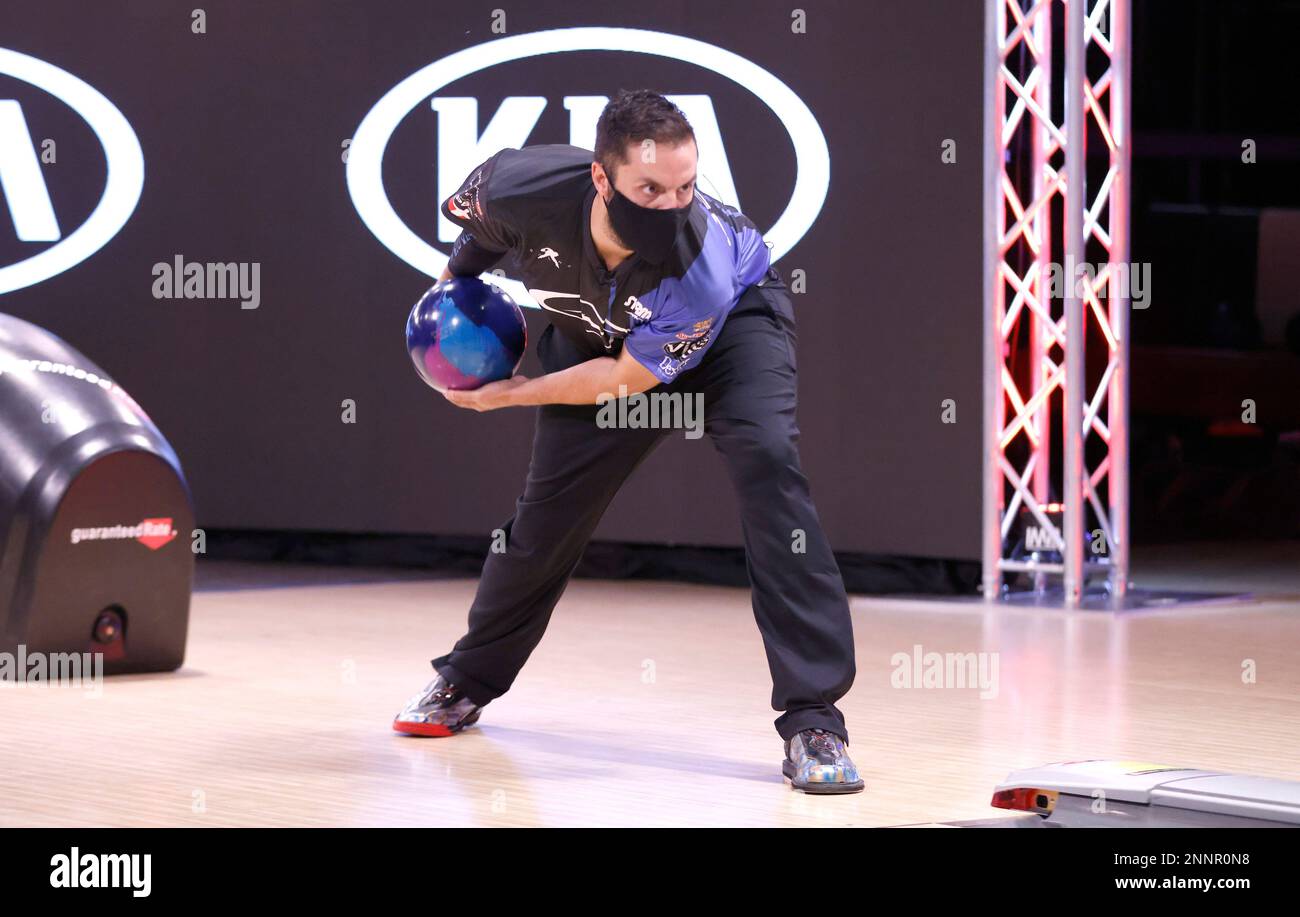 Jason Belmonte bowls during the Professional Bowlers Tour Tournament of ...