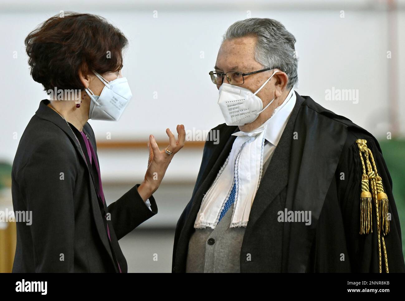 Prosecutor Maria Sabina Calabretta, left, speaks with Franco Coppi ...
