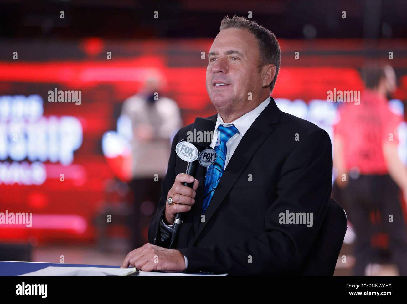 Randy Pederson commentates the East Regional Finals at Bowlero Lanes on ...