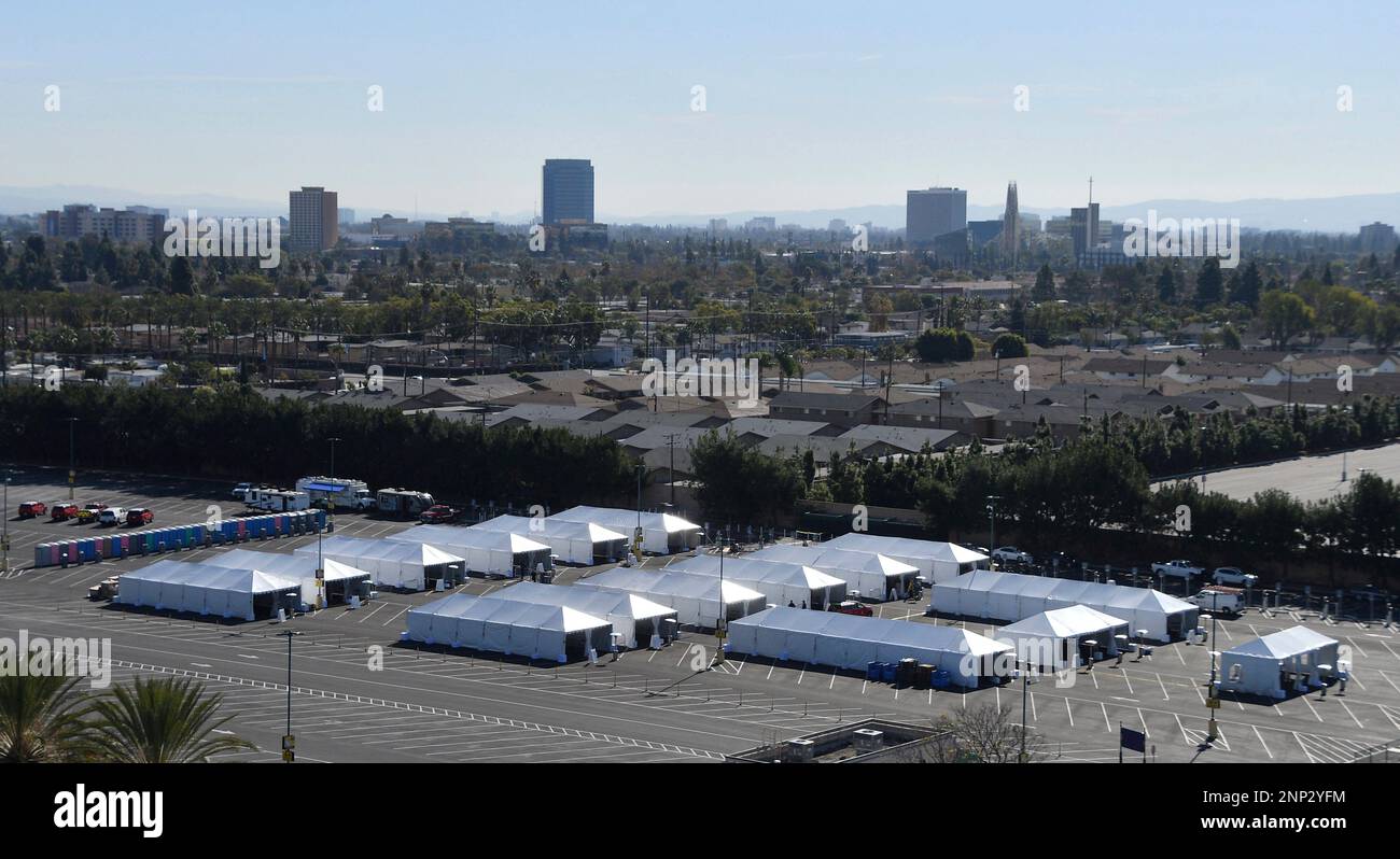 COVID-19 vaccination tents are set up in the north of the Toy Story ...