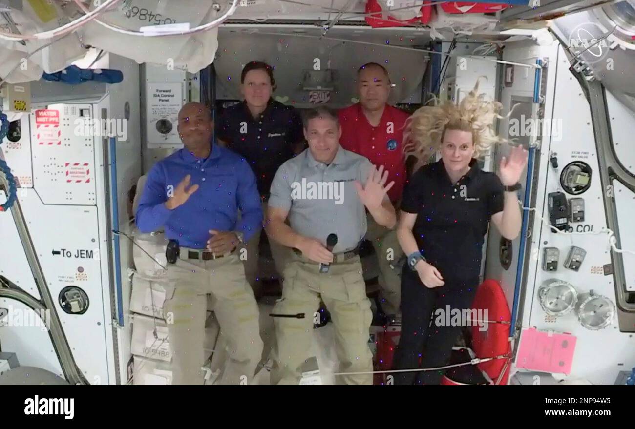 Crew -1 NASA astronauts from left to right pilot Victor Glover, mission ...