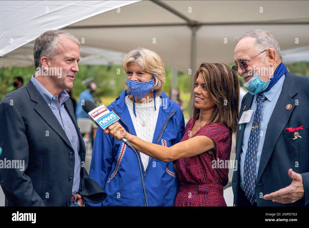 TV reporter Maria Athens interviews Alaska's congressional delegation ...