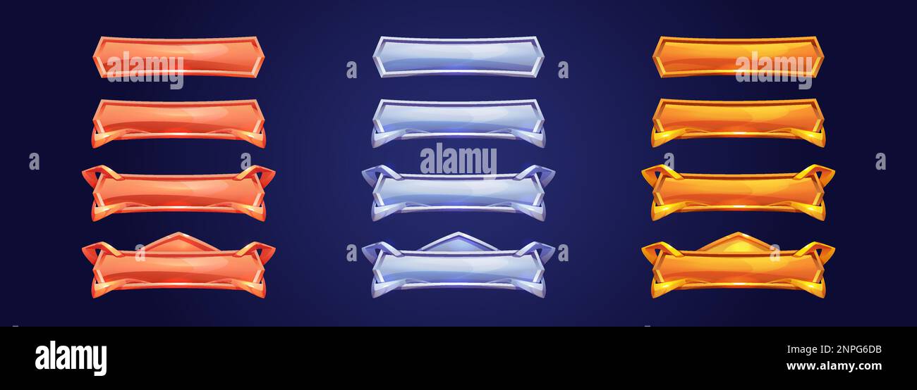 Mittelalterliche Spielschaltfläche oder -Brett, ui-Fantasy-Rahmen aus ...