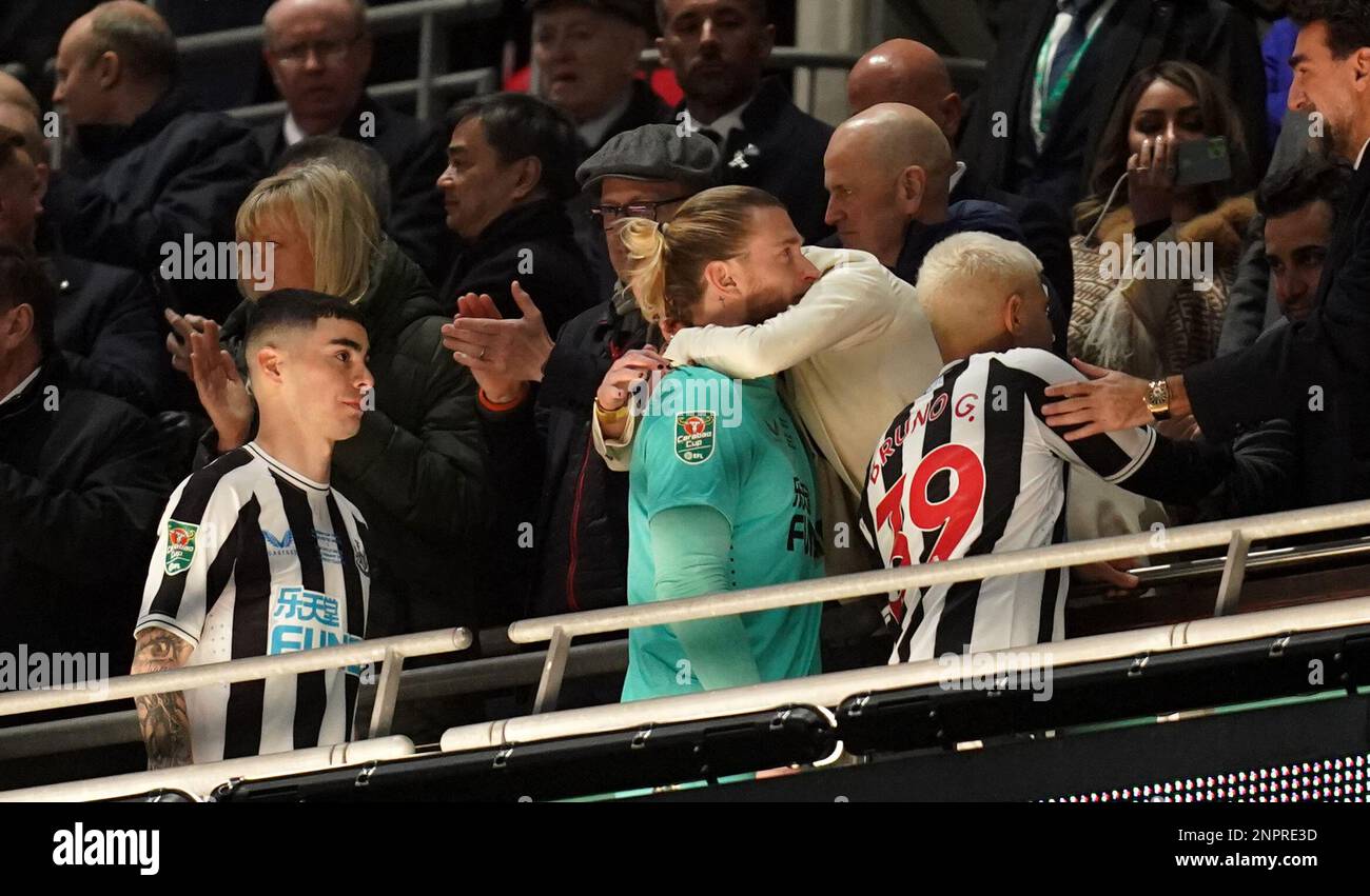 Torwart Loris Karius, Newcastle United, wird nach dem Carabao Cup ...