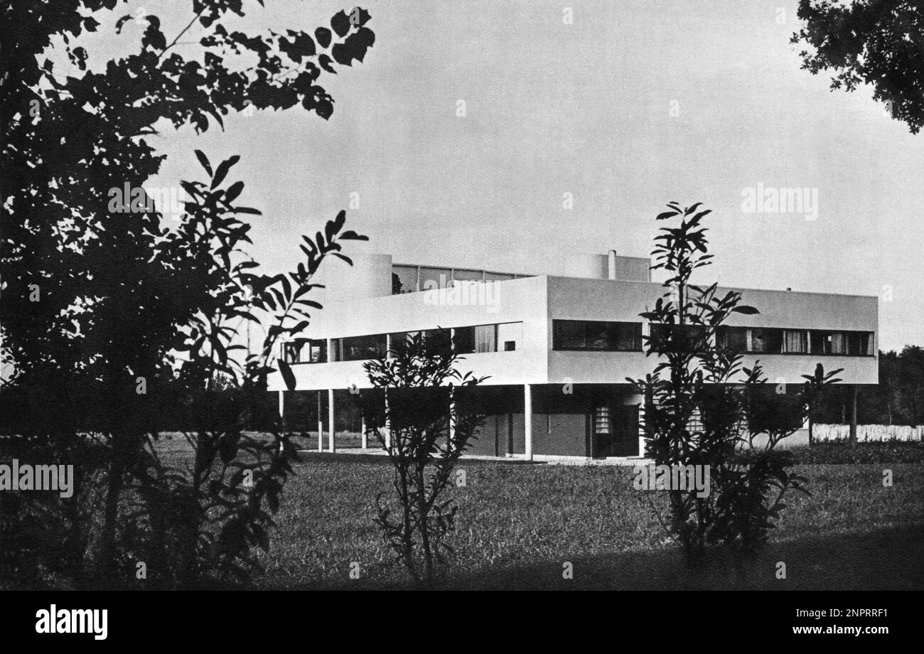 Villa savoye poissy le corbusier Schwarzweiß-Stockfotos und -bilder - Alamy